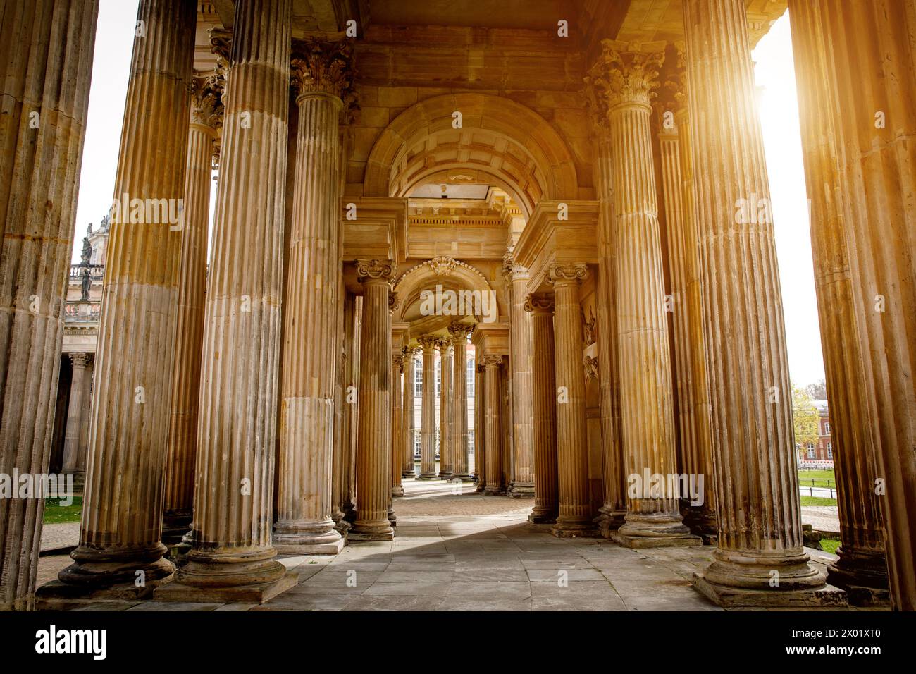 Ancient Roman colonnade with columns and arch Stock Photo - Alamy