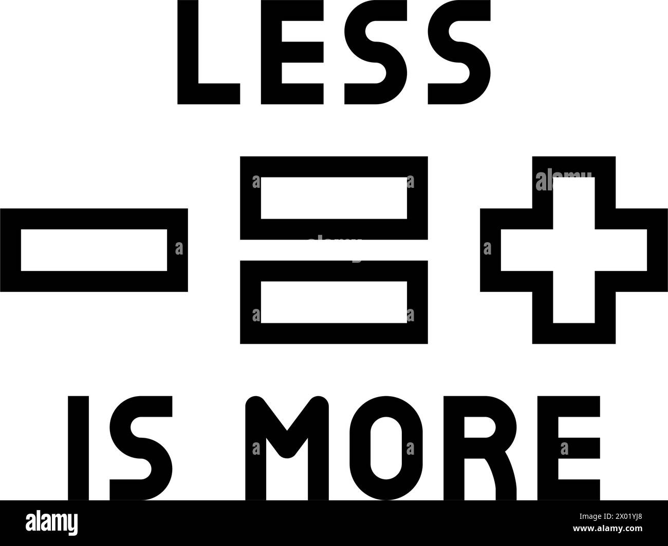 less is more minimalism lifestyle line icon vector illustration Stock ...