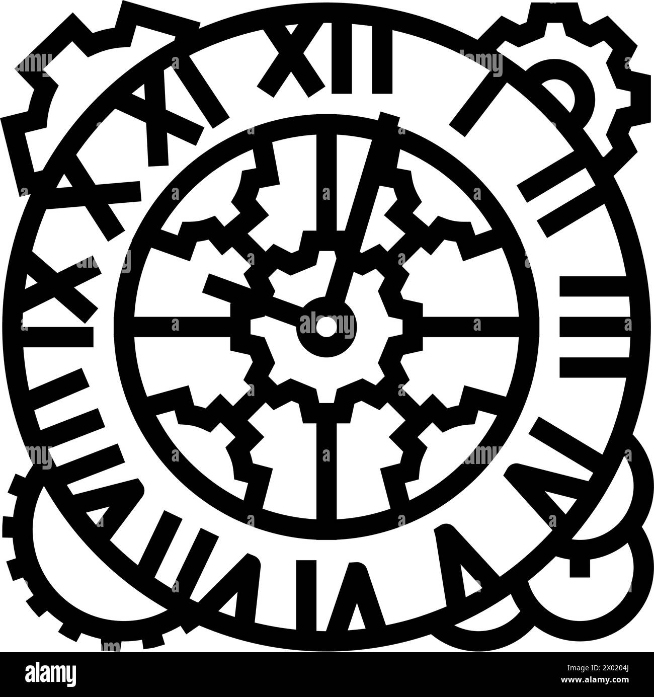 clock steampunk vintage line icon vector illustration Stock Vector ...