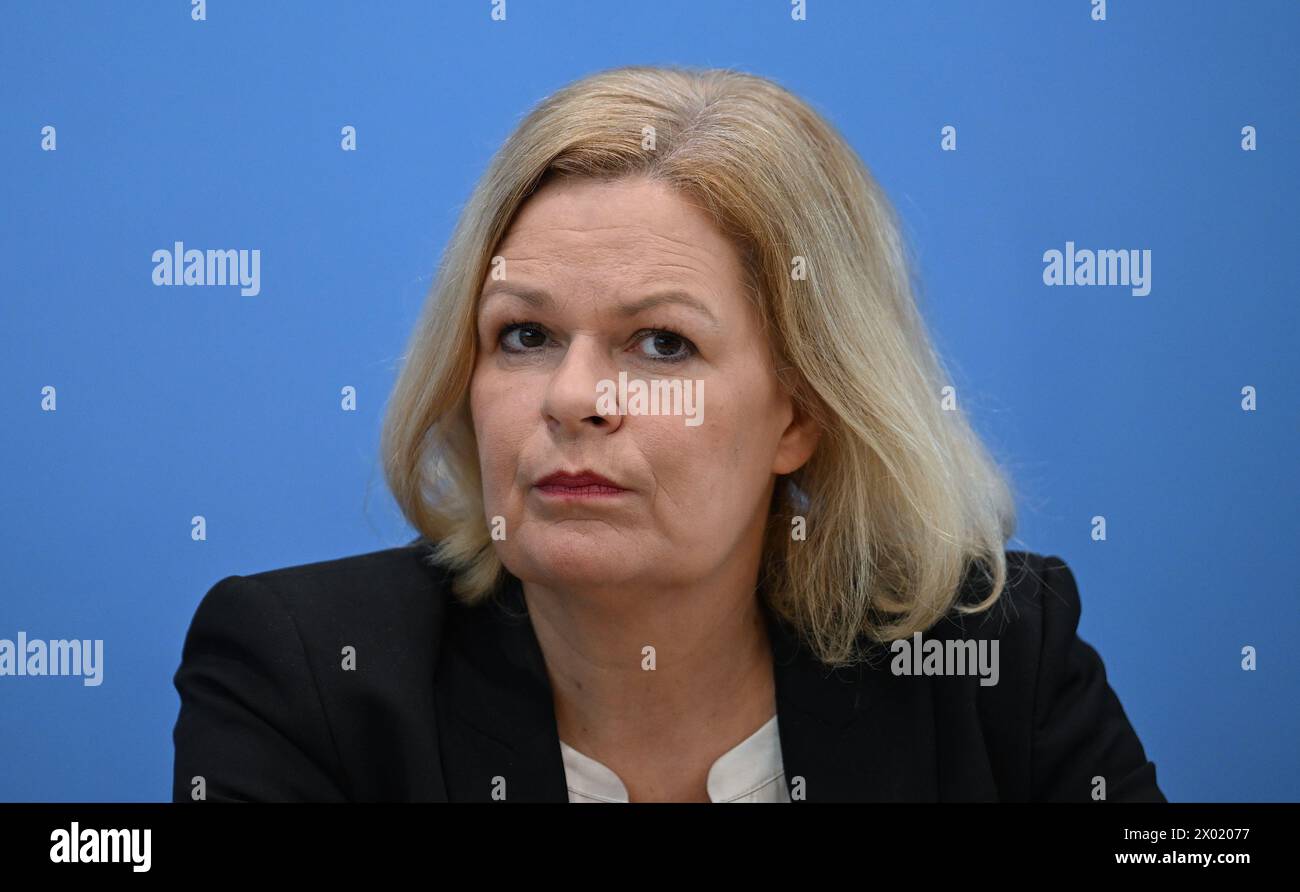 Berlin, Germany. 09th Apr, 2024. Nancy Faeser (SPD), Federal Minister ...