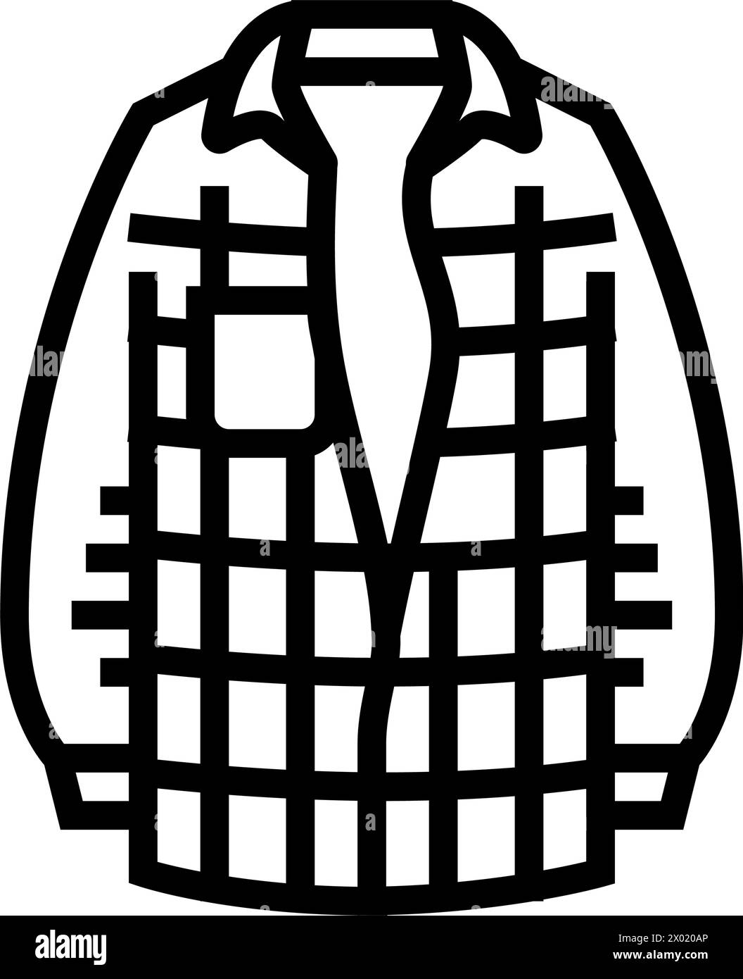 plaid shirt streetwear cloth fashion line icon vector illustration ...