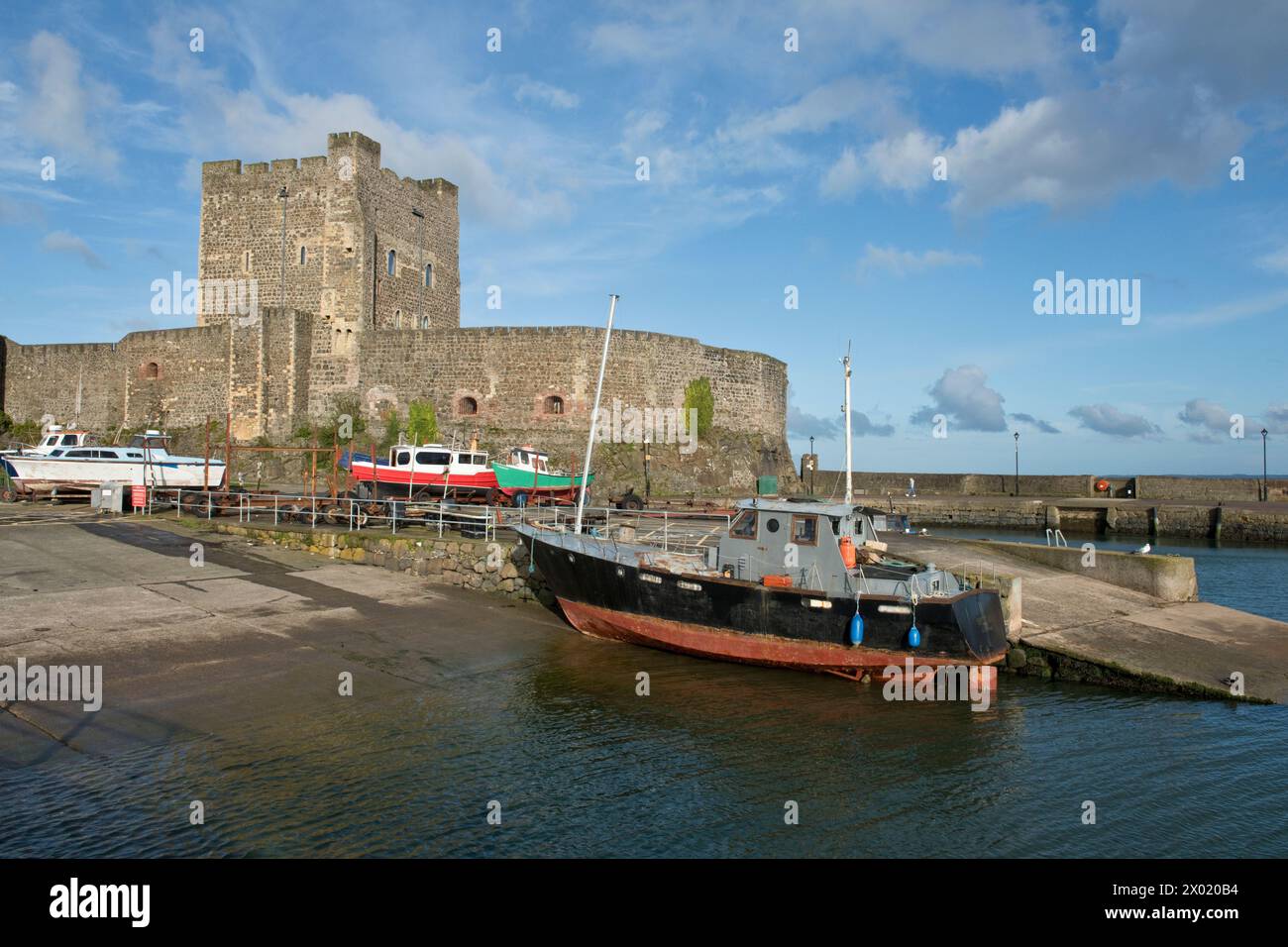 Carrickfergus Castle overlooking harbour. Carrickfergus, Antrim ...