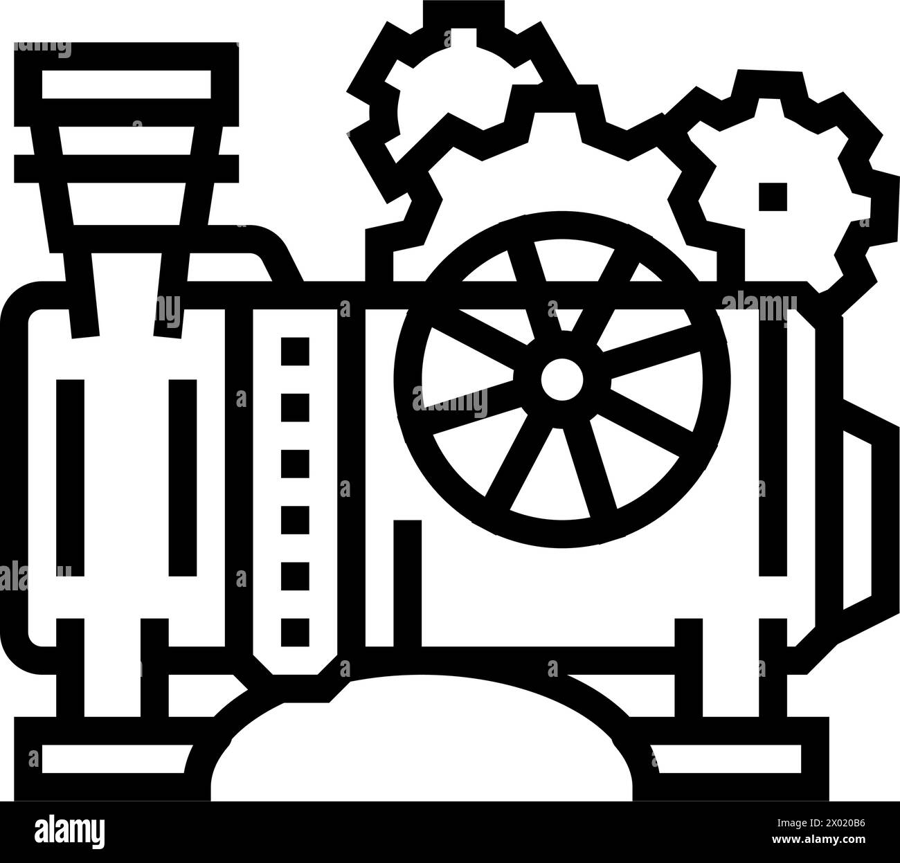 steam engine steampunk vintage line icon vector illustration Stock ...