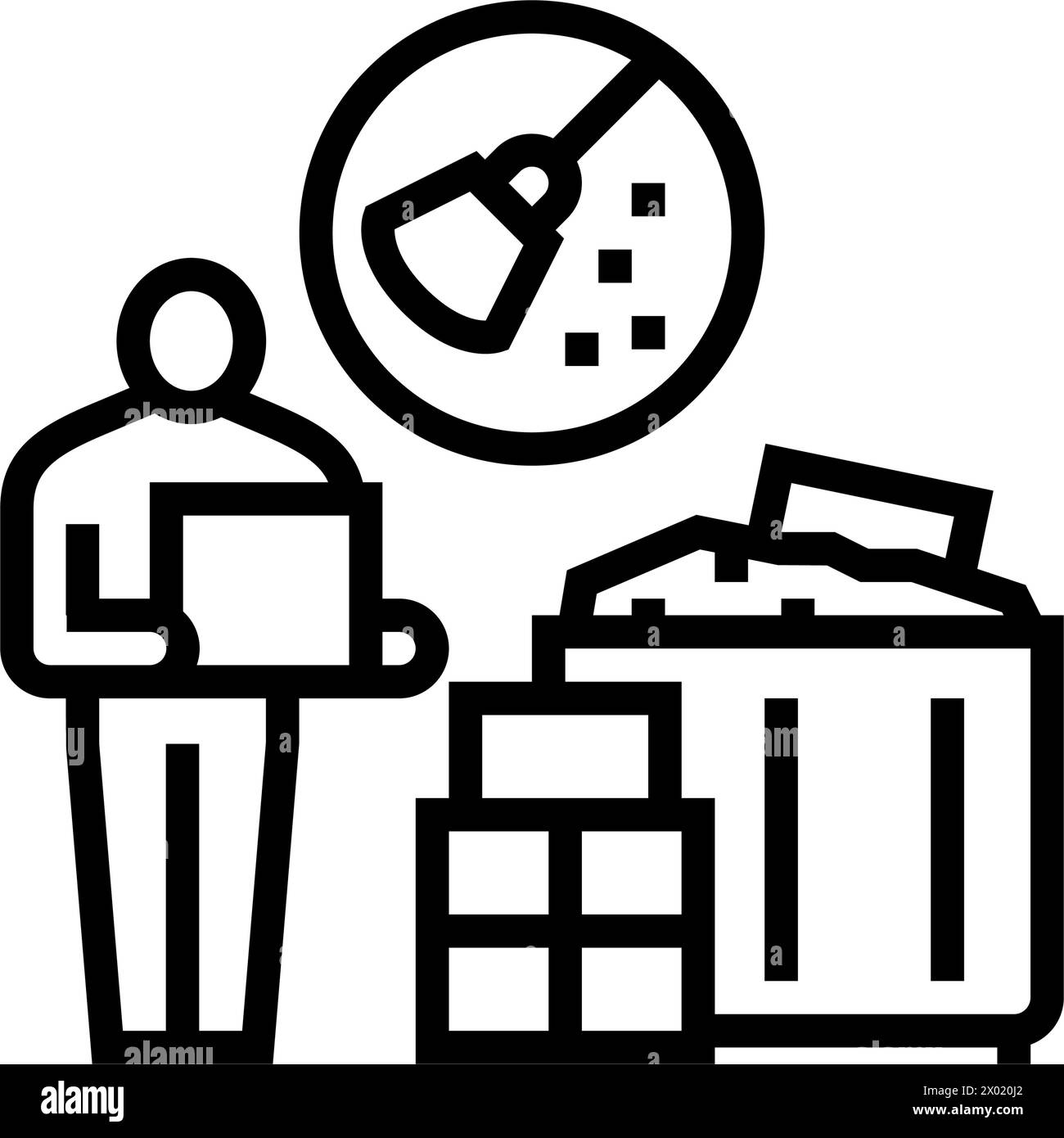 decluttering minimalism lifestyle line icon vector illustration Stock ...