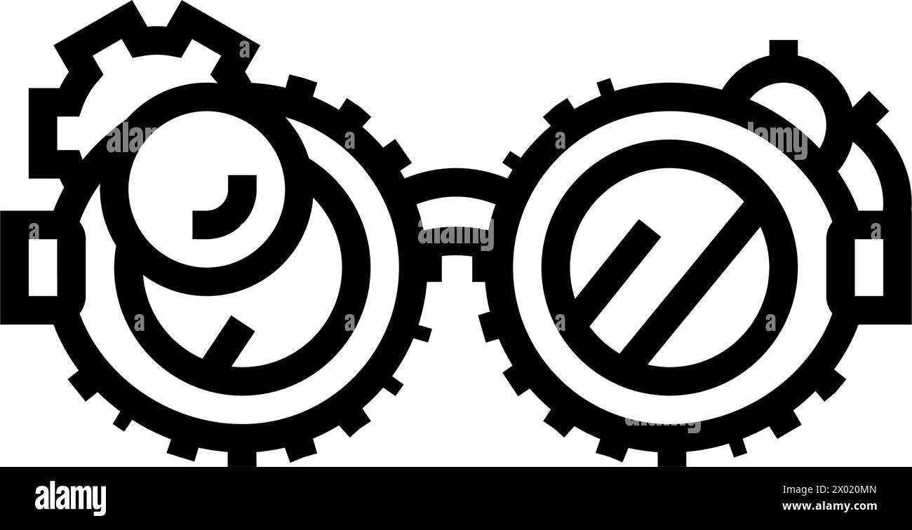 goggles steampunk vintage line icon vector illustration Stock Vector ...