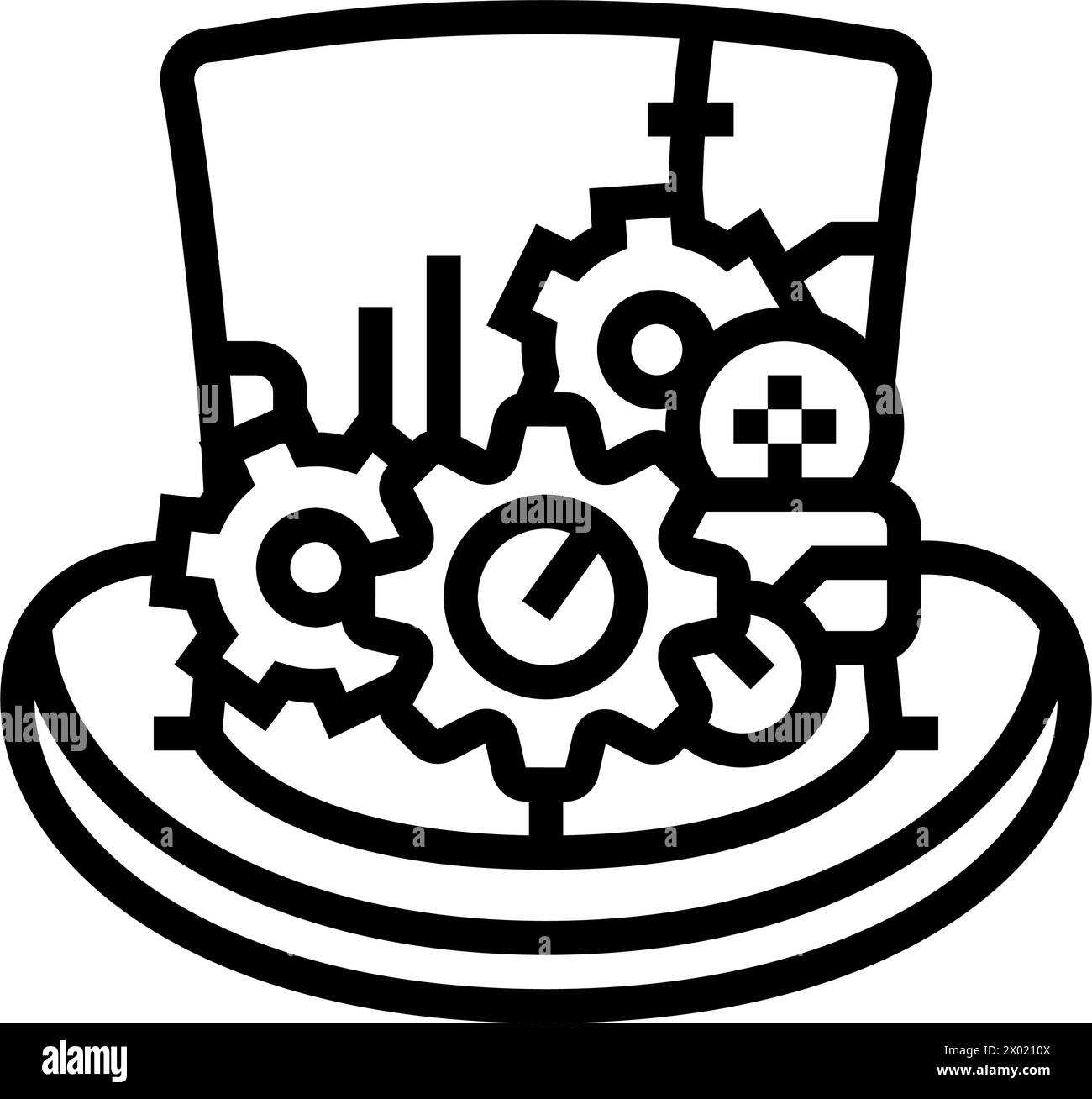 top hat steampunk vintage line icon vector illustration Stock Vector ...