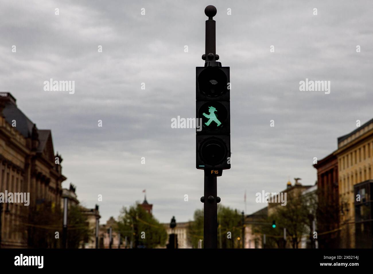 The famous Berlin traffic light turns green Stock Photo - Alamy