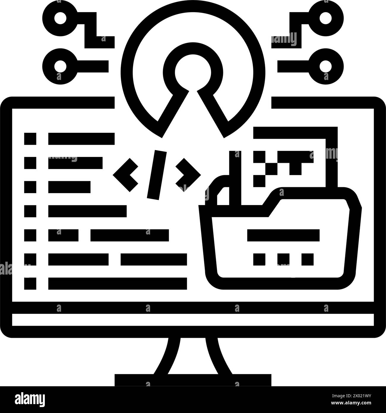 open source tech enthusiast line icon vector illustration Stock Vector ...