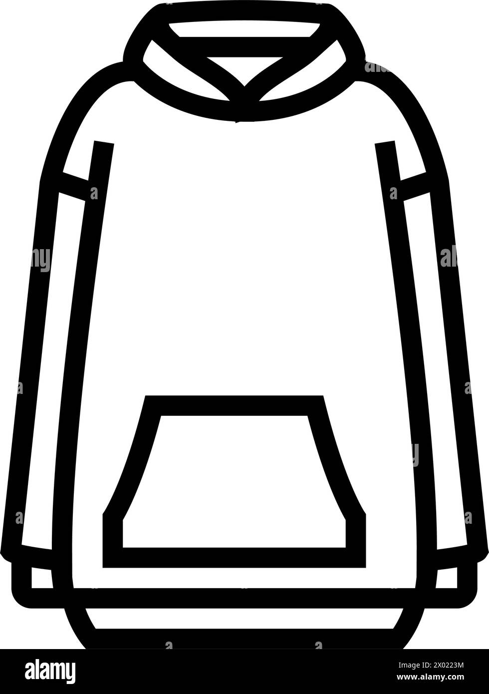 oversized hoodie streetwear cloth fashion line icon vector illustration ...