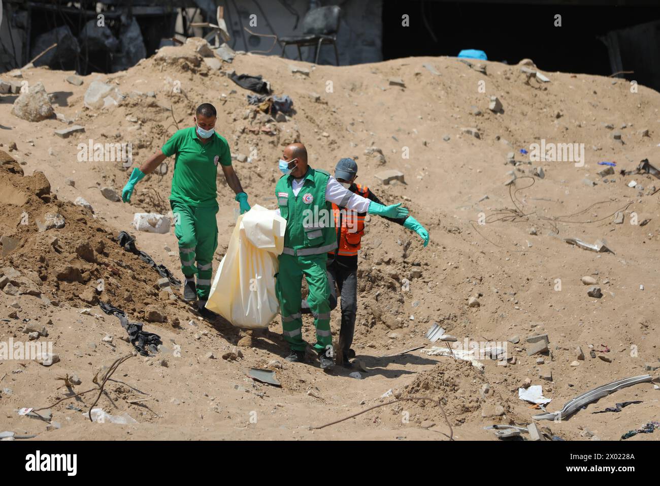 Gaza. 8th Apr, 2024. Medical staff work near Al-Shifa Hospital in Gaza ...