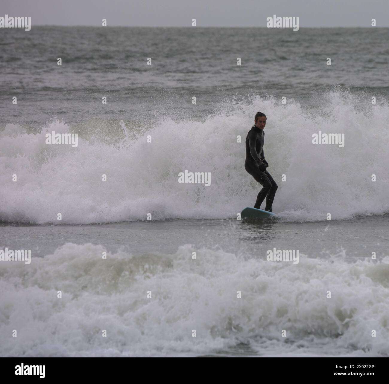Bournemouth Dorset UK 9th Apr 2024 UK WEATHER Surfers ride the waves at ...