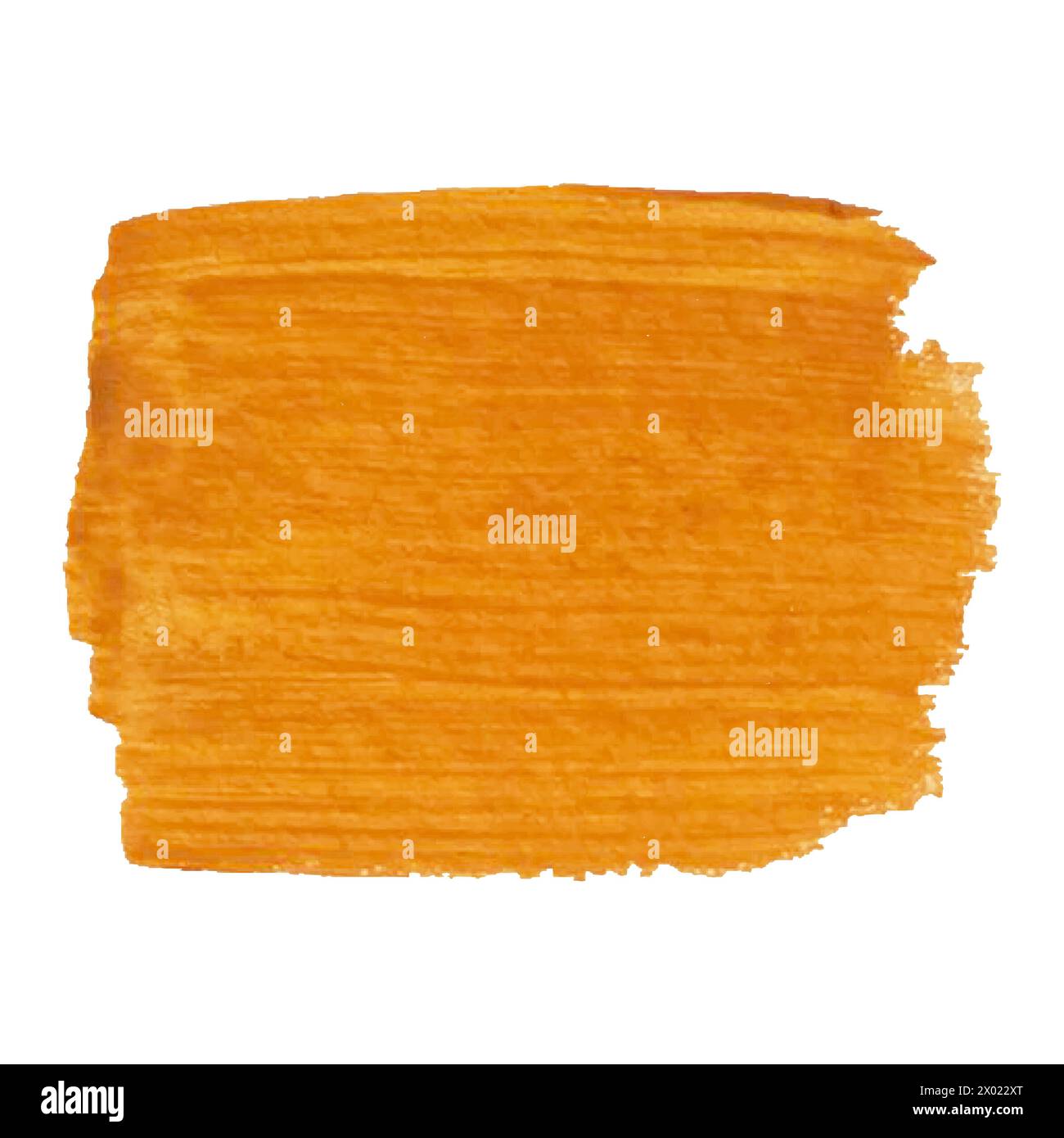 Acrylic orange texture brush stroke hand drawing, isolated on white ...