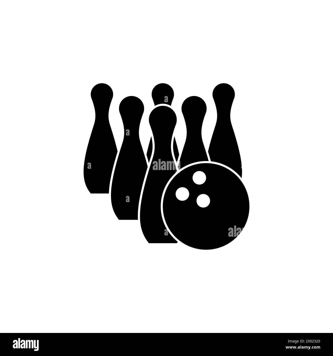 Bowling flat vector icon. Simple solid symbol isolated on white ...