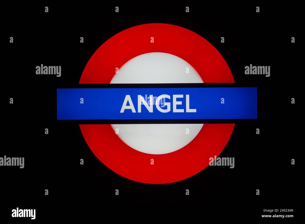 Illuminated Angel tube sign Stock Photo - Alamy