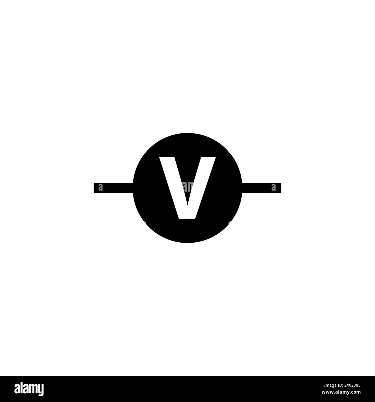 Electric Circuit Voltmeter flat vector icon. Simple solid symbol isolated on white background ...