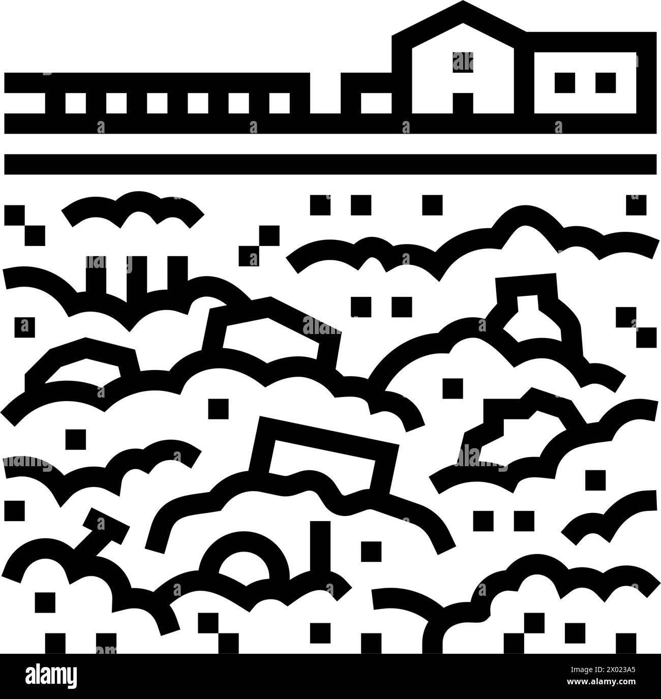 landfill waste sorting line icon vector illustration Stock Vector Image ...