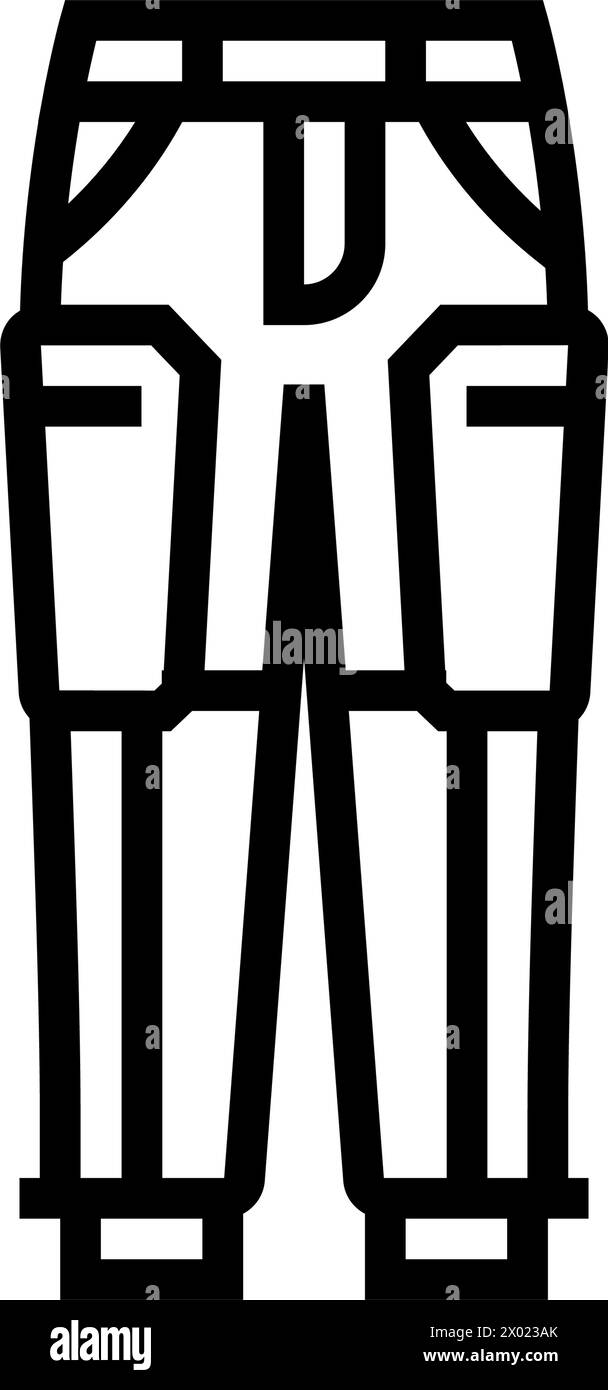 track pants streetwear cloth fashion line icon vector illustration ...