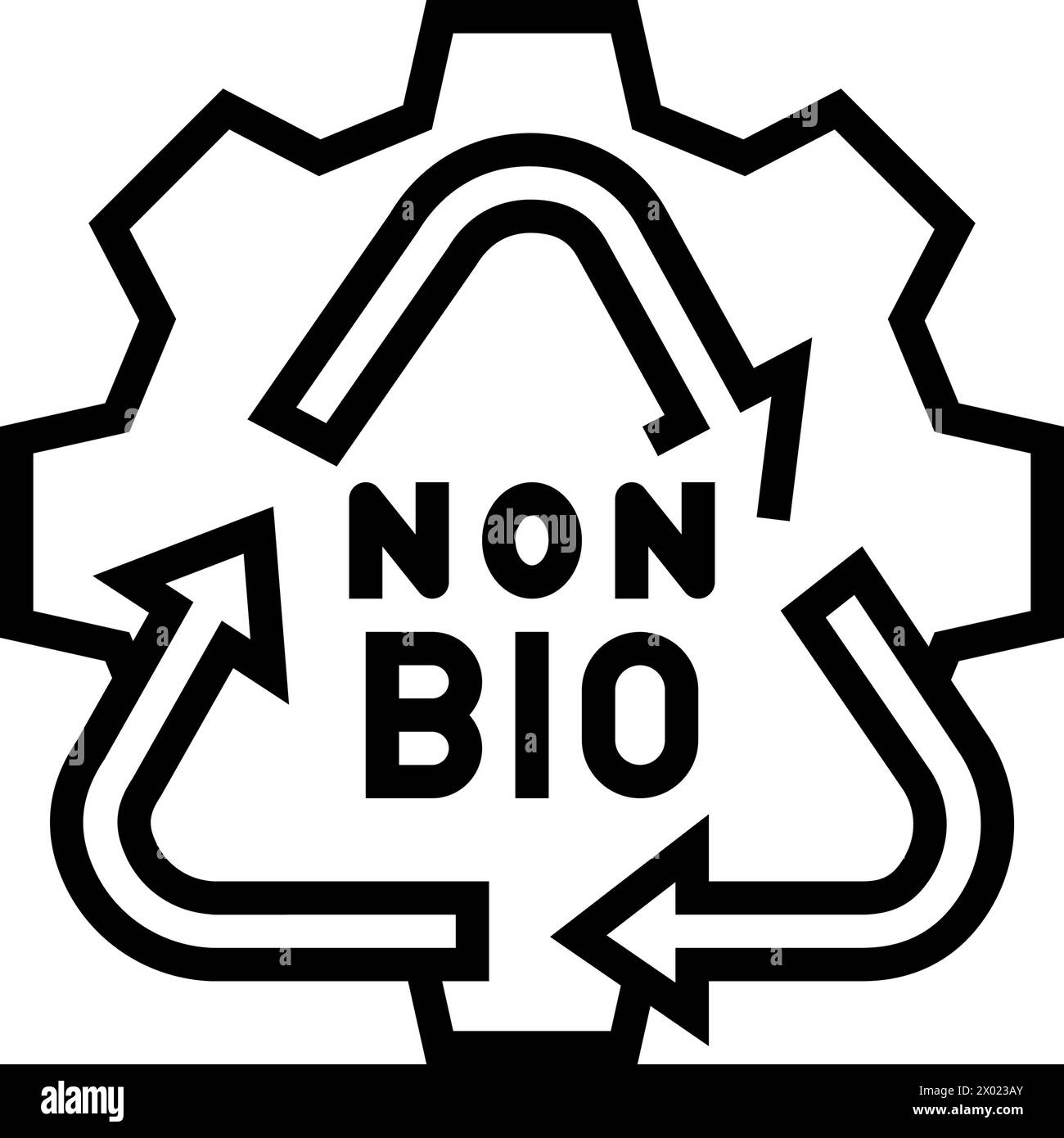 non biodegradable waste sorting line icon vector illustration Stock ...