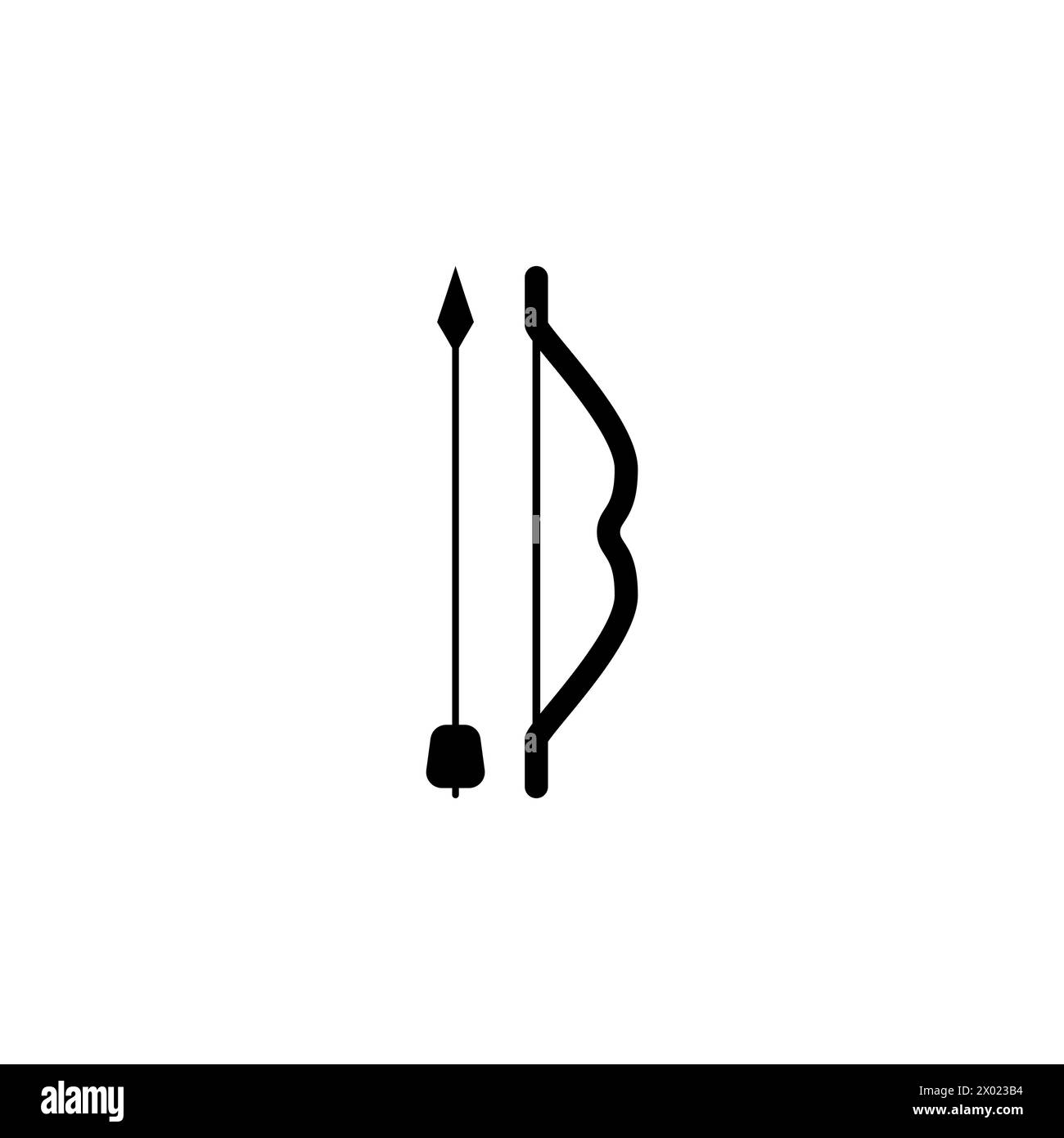 Archery Bow and Arrow flat vector icon. Simple solid symbol isolated on ...