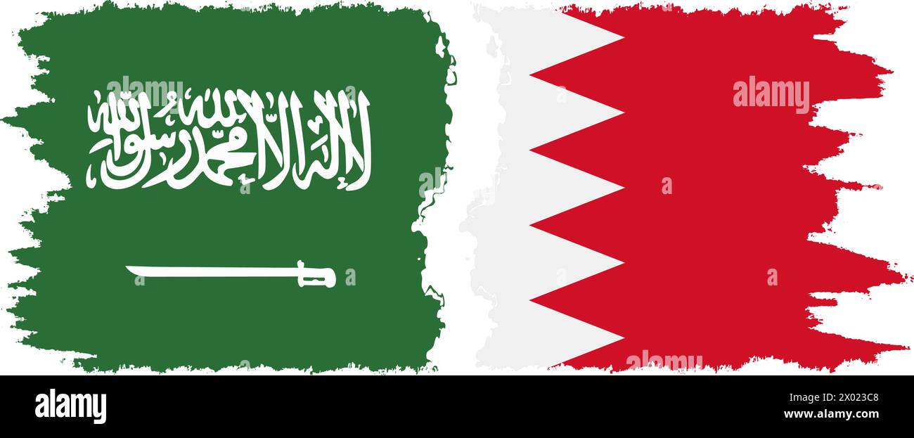 Bahrain and Saudi Arabia grunge flags connection, vector Stock Vector ...