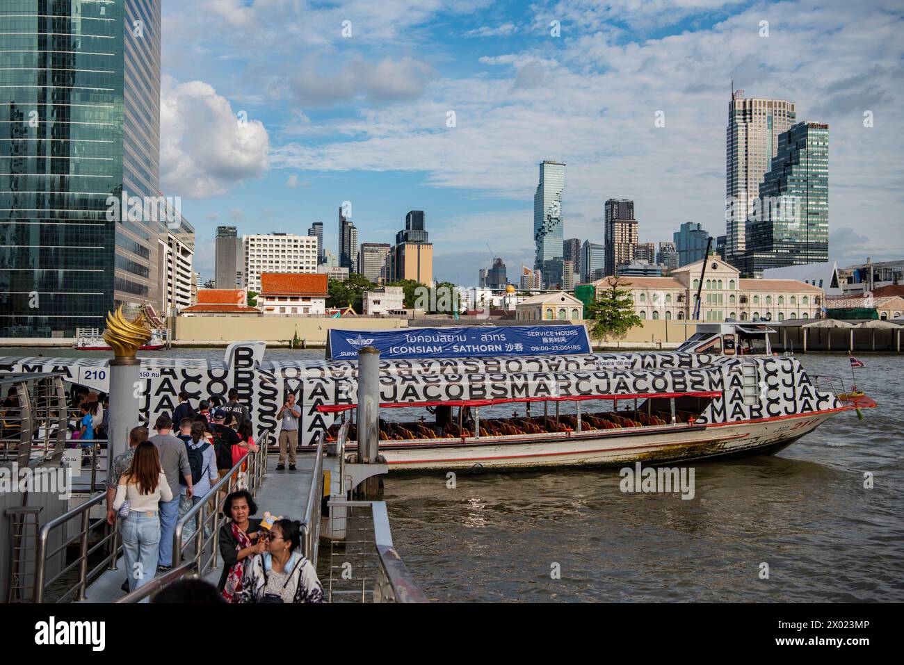 a Ferry to the Iconsiam Shopping Mall at Chao Phraya River in Thonburi ...
