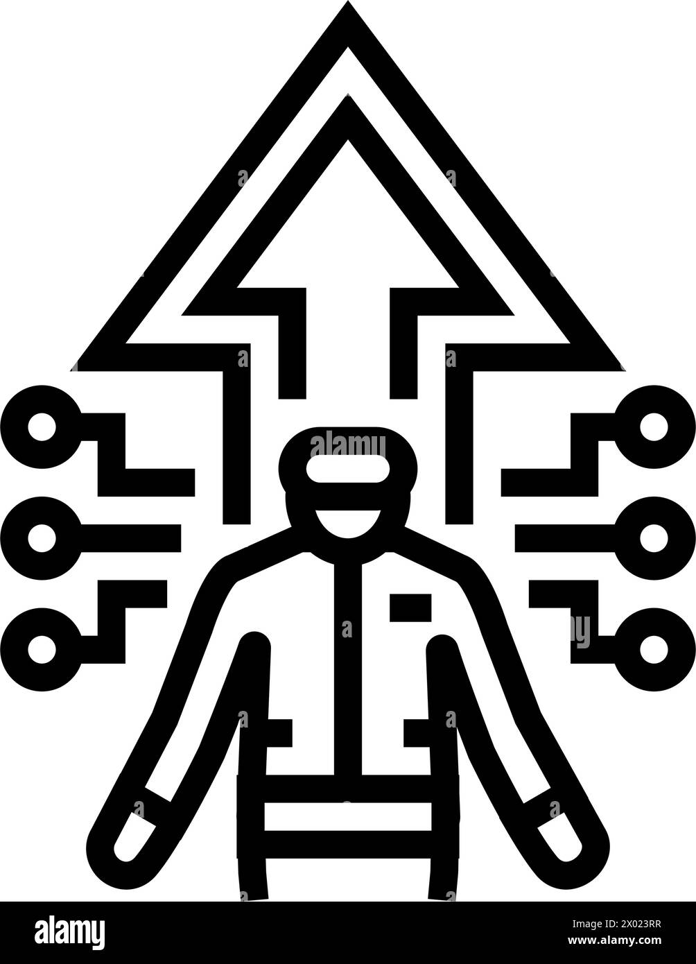 future focused tech enthusiast line icon vector illustration Stock ...