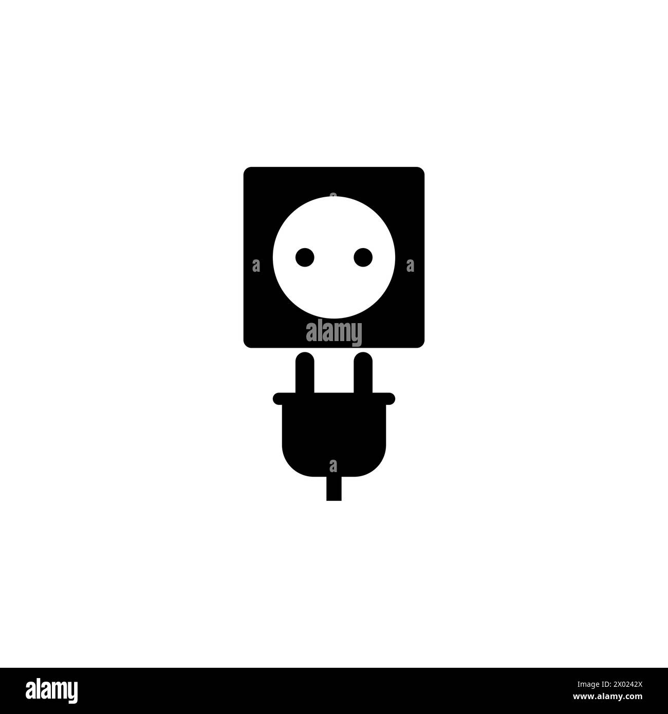 Electric Plug with Power Outlet flat vector icon. Simple solid symbol ...