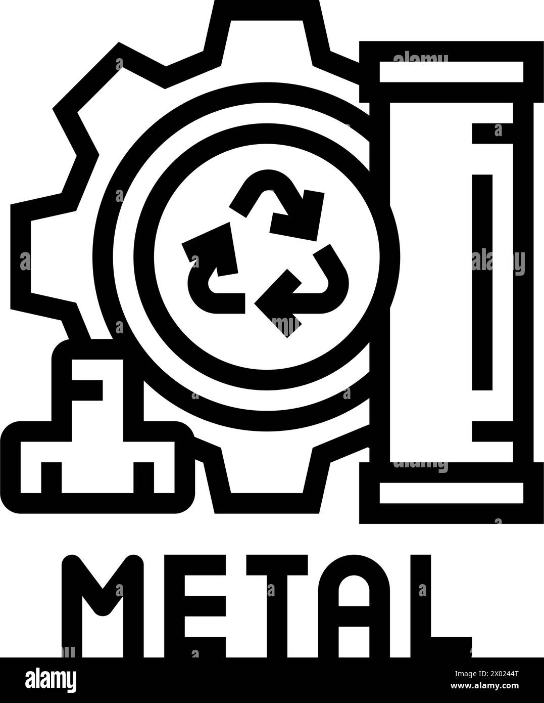 metal recycling waste sorting line icon vector illustration Stock ...