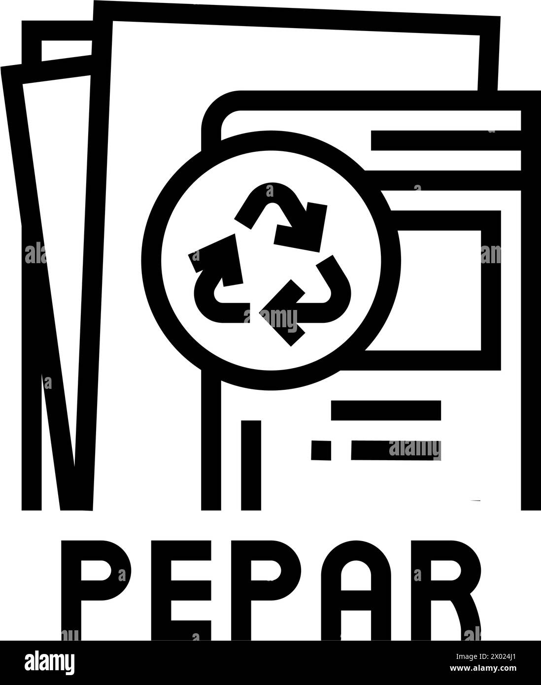 paper recycling waste sorting line icon vector illustration Stock ...