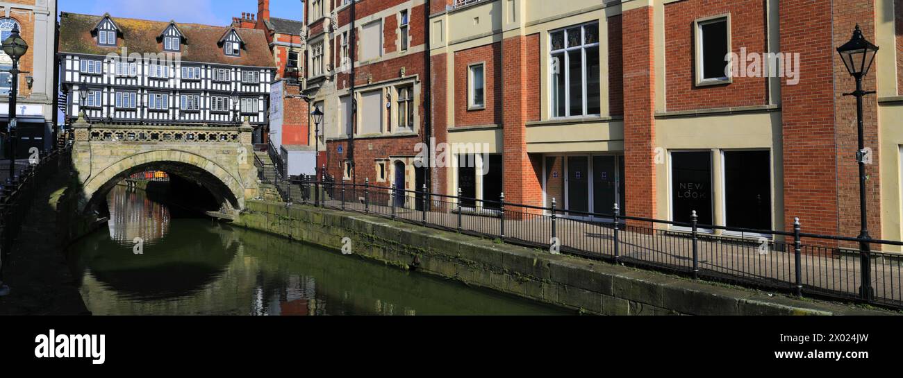 The Old High bridge, River Witham, Lincoln City, Lincolnshire, England ...