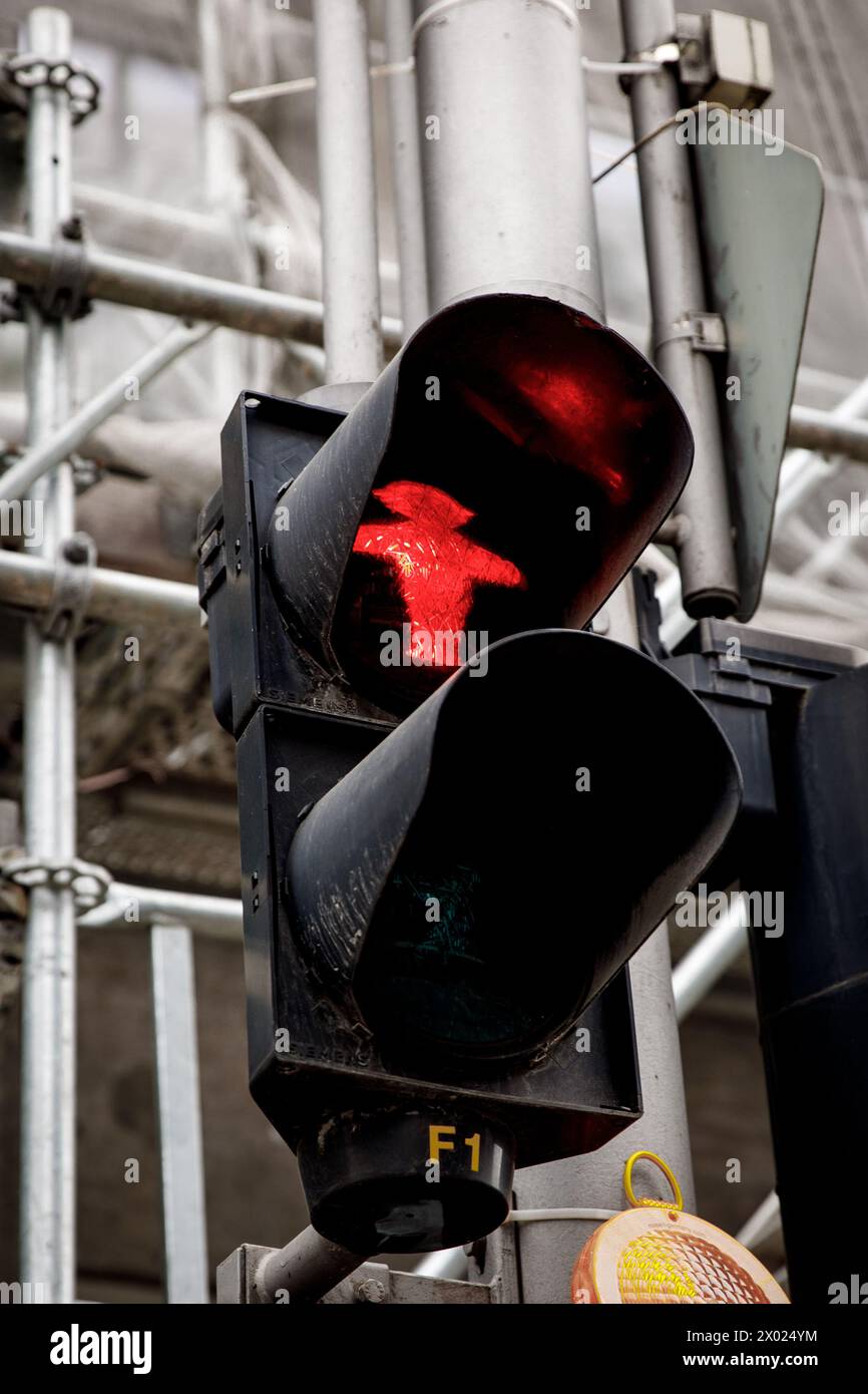 The famous Berlin traffic light turns red Stock Photo - Alamy