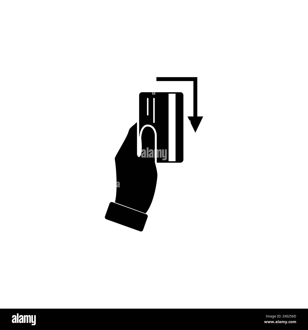 Pay Card in Hand flat vector icon. Simple solid symbol isolated on ...