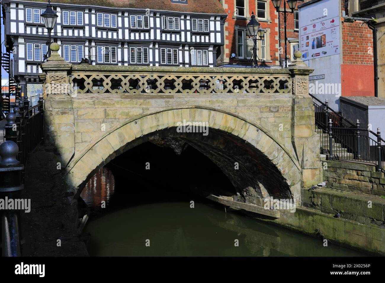 The Old High bridge, River Witham, Lincoln City, Lincolnshire, England ...