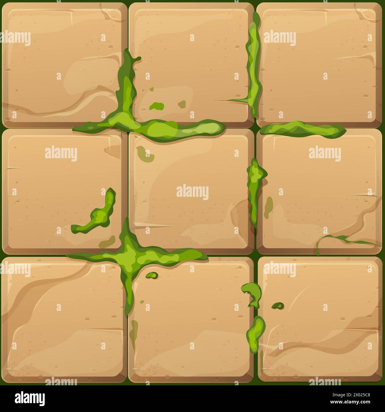 Stone brick with moss old game wall, medieval path, road seamless tile ...