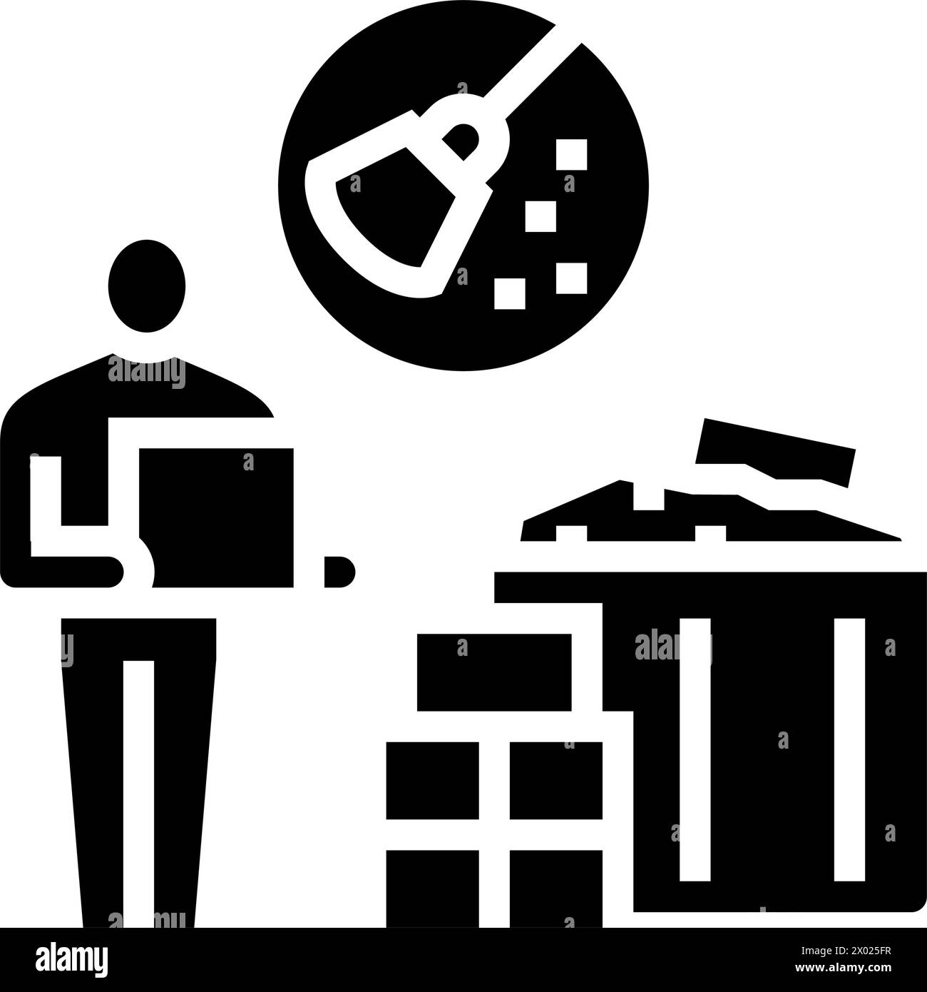 decluttering minimalism lifestyle glyph icon vector illustration Stock ...