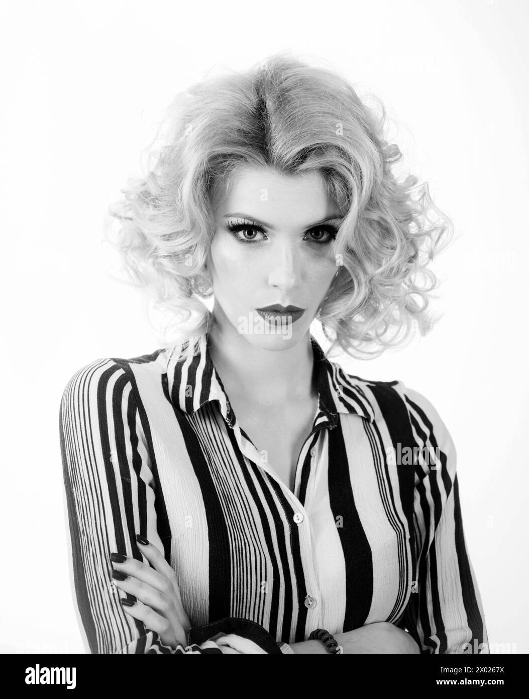 Studio portrait of beautiful elegant woman. High fashion model Stock ...