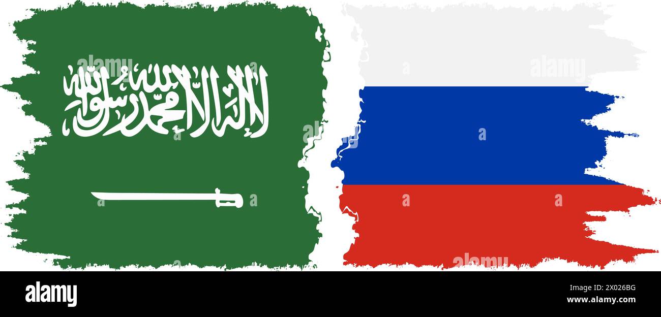 Russia and Saudi Arabia grunge flags connection, vector Stock Vector ...
