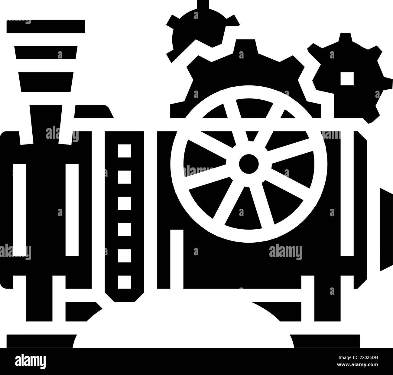 steam engine steampunk vintage glyph icon vector illustration Stock ...