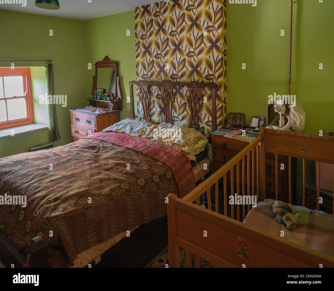 The bedroom of a 1957 workers cottage on Engine Row, Stack Square, at ...