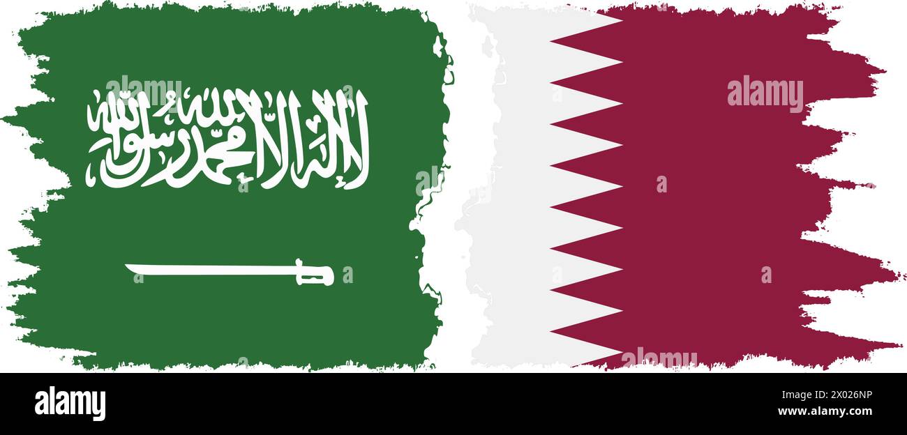 Saudi Arabia Qatar Friendship Stock Vector Images Alamy
