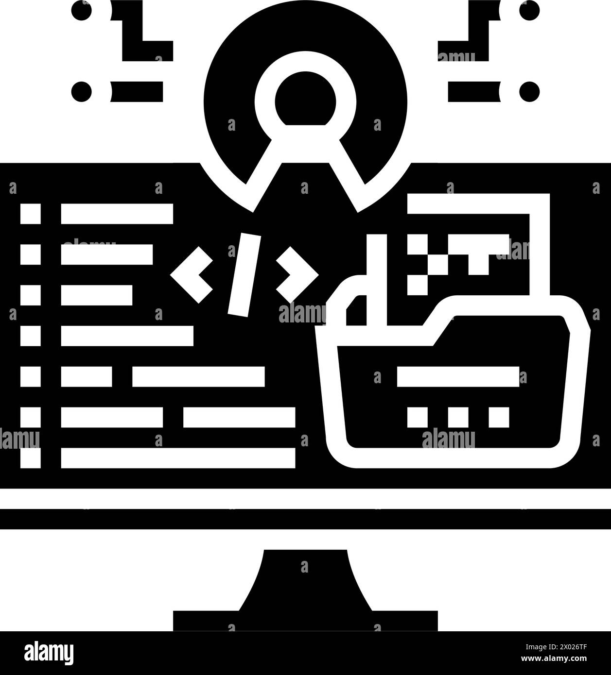 open source tech enthusiast glyph icon vector illustration Stock Vector ...