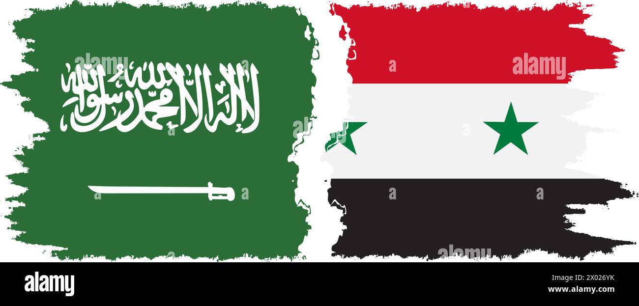 Syria and Saudi Arabia grunge flags connection, vector Stock Vector ...