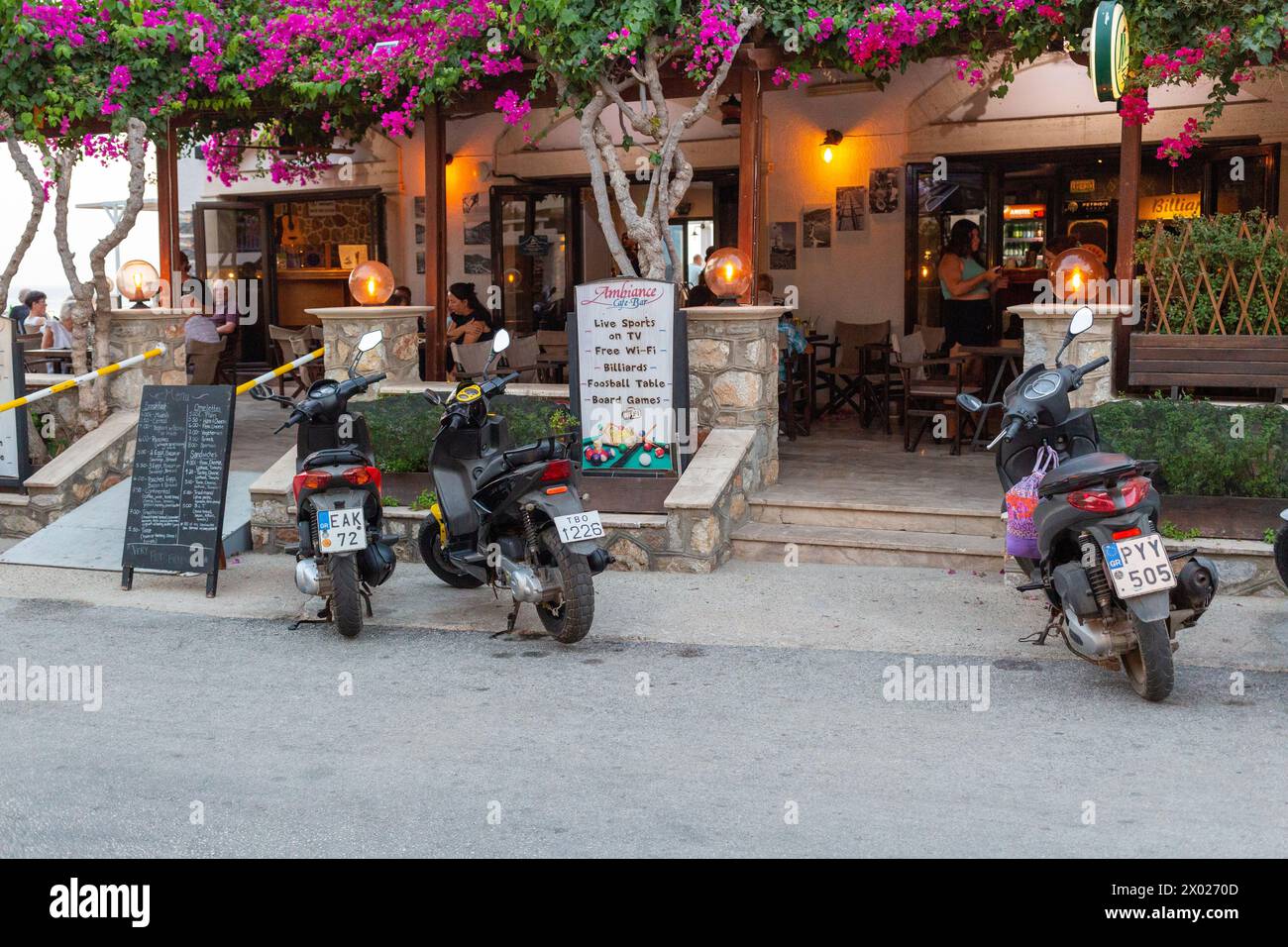 Greece restaurant hillside hi-res stock photography and images - Alamy