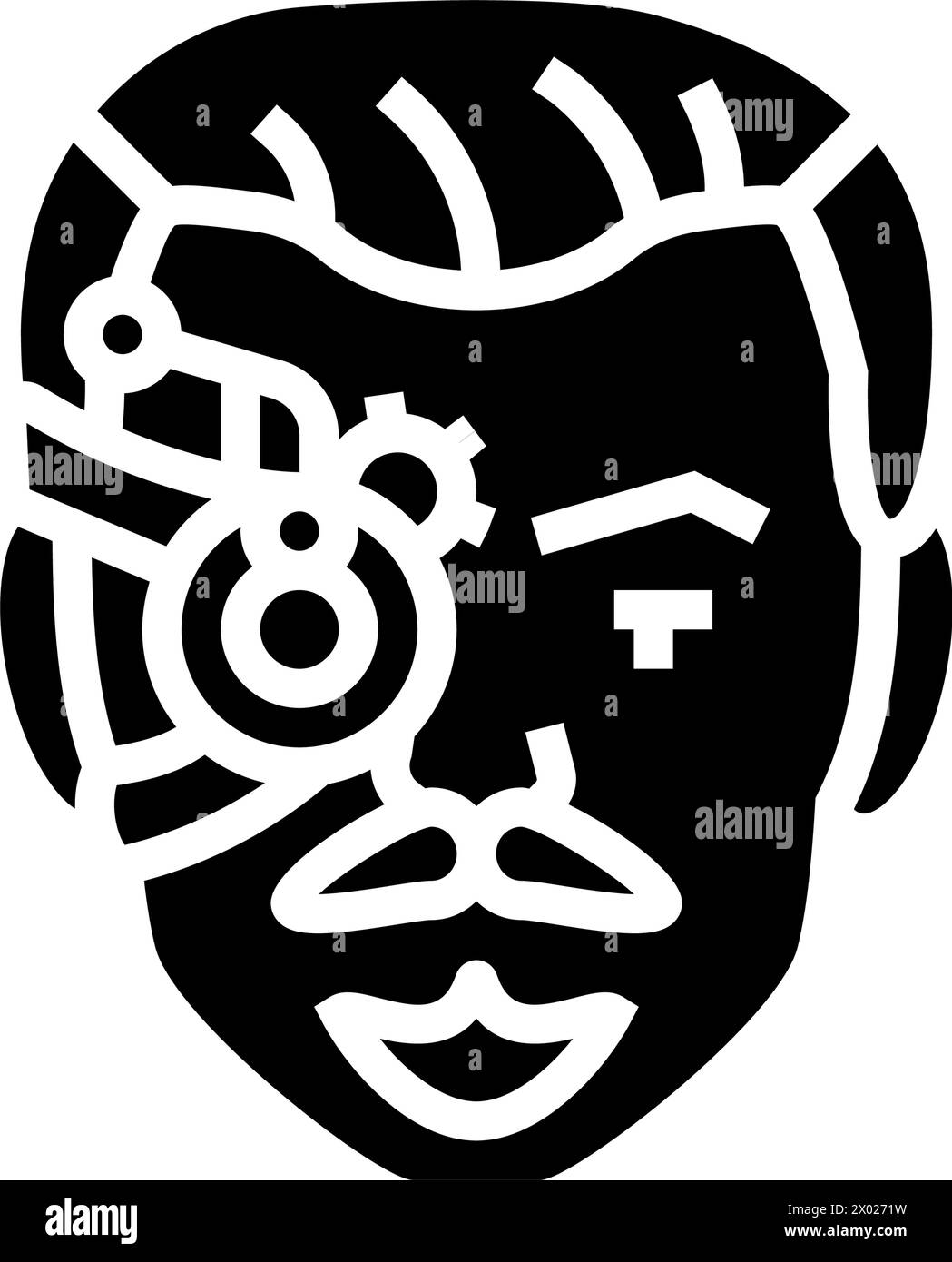 steampunk male vintage avatar glyph icon vector illustration Stock ...
