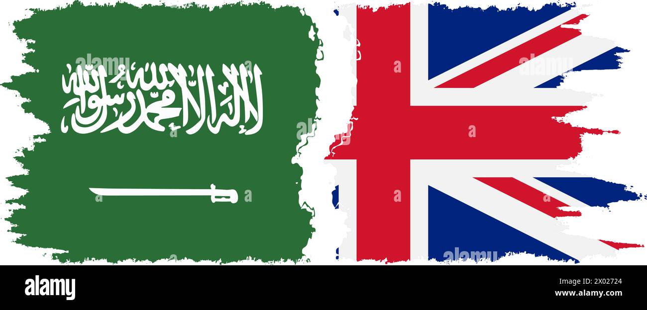 UK and Saudi Arabia grunge flags connection, vector Stock Vector Image ...