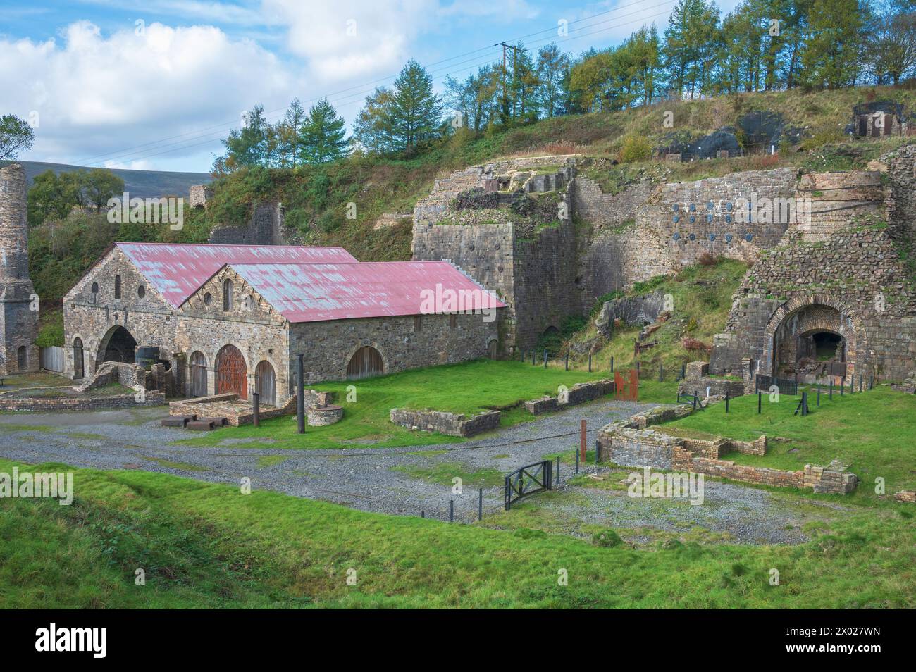 The restored cast houses and remains of the furnaces at Blaenavon ...