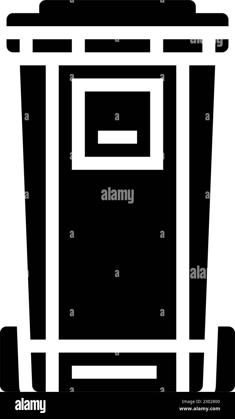 green bin waste sorting glyph icon vector illustration Stock Vector ...
