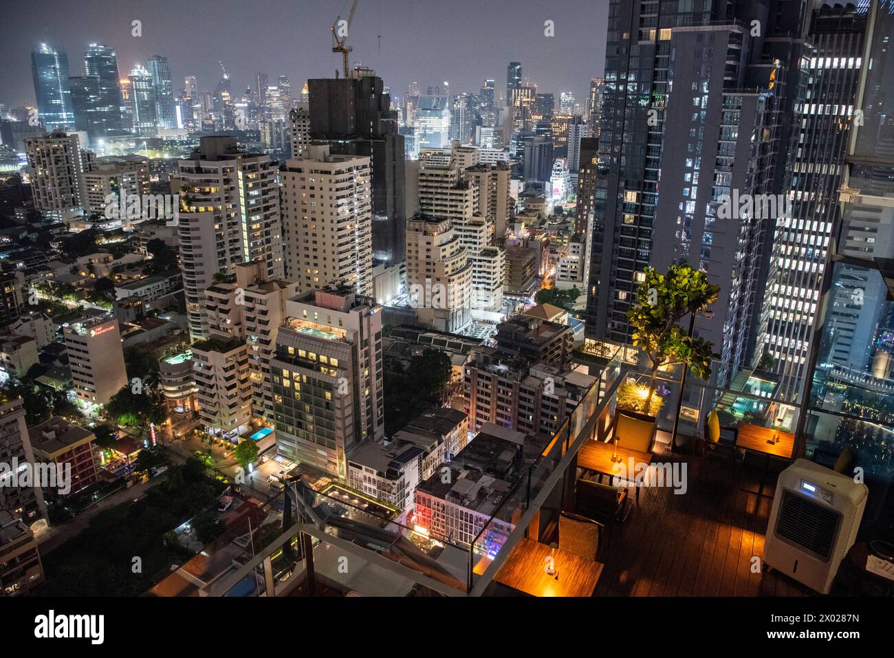a view and skyline from the Hyatt Regency Bangkok Sukhumvit in the city of Bangkok in Thailand ...