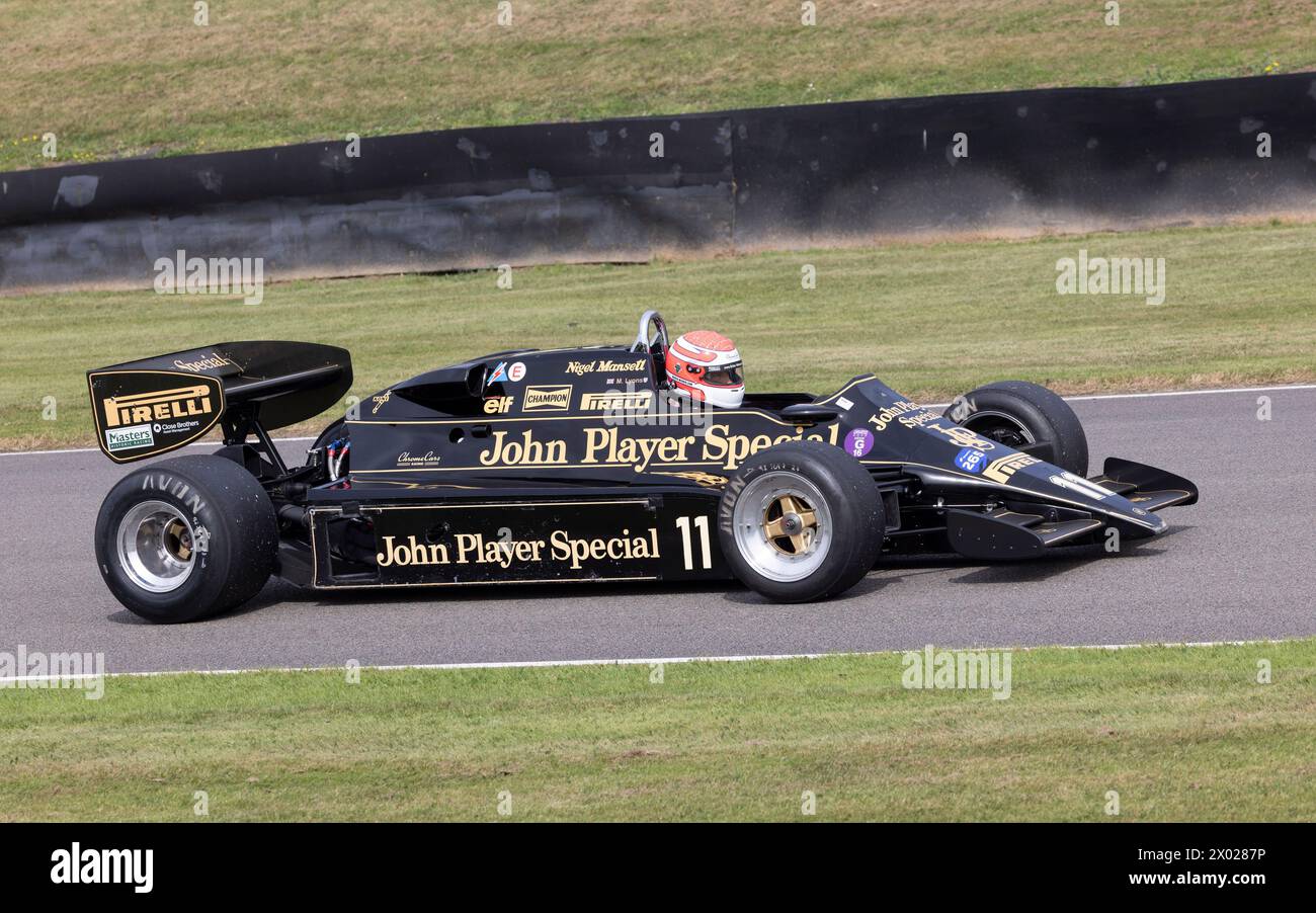 Marco Werner driving Nigel Mansell's 1983 Lotus 92 during the 75 Years ...