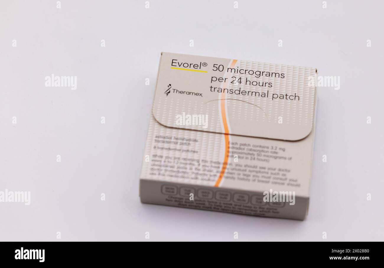 Box Of Evorel Hormone Replacement Therapy Hrt Patches Transdermal Patch Releasing